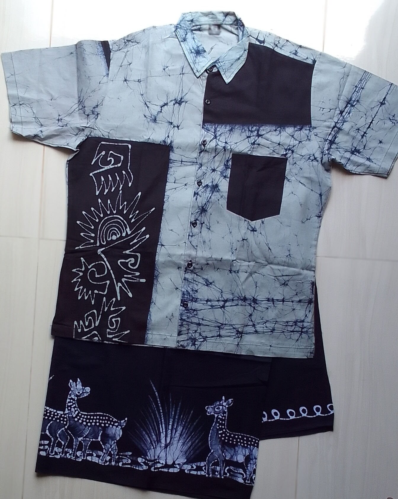 Handmade Cotton Batik Sarong Lungi Shirt Kit for Men - Etsy