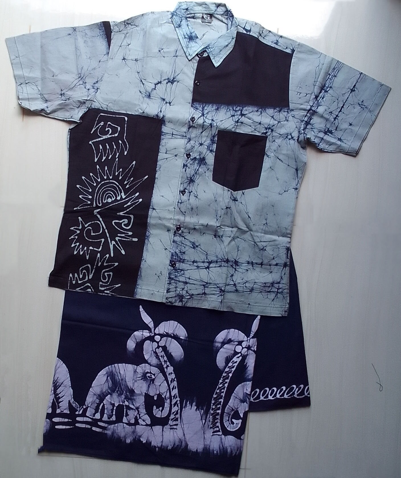 Handmade Cotton Batik Sarong Lungi Shirt Kit for Men - Etsy