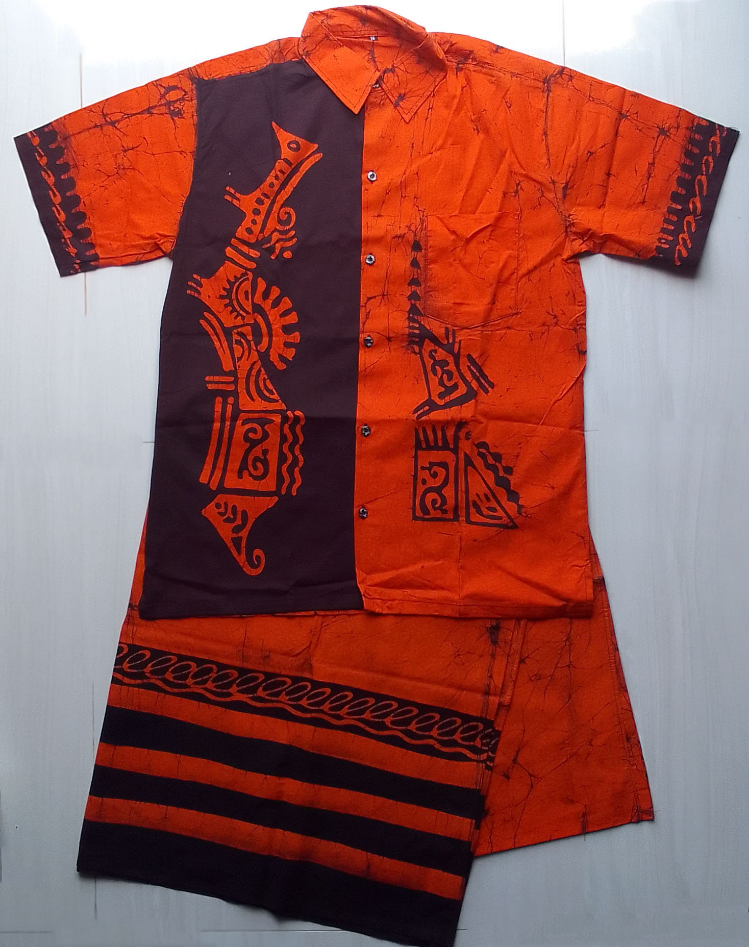 Handmade Cotton Batik Sarong Lungi Shirt Kit for Men - Etsy