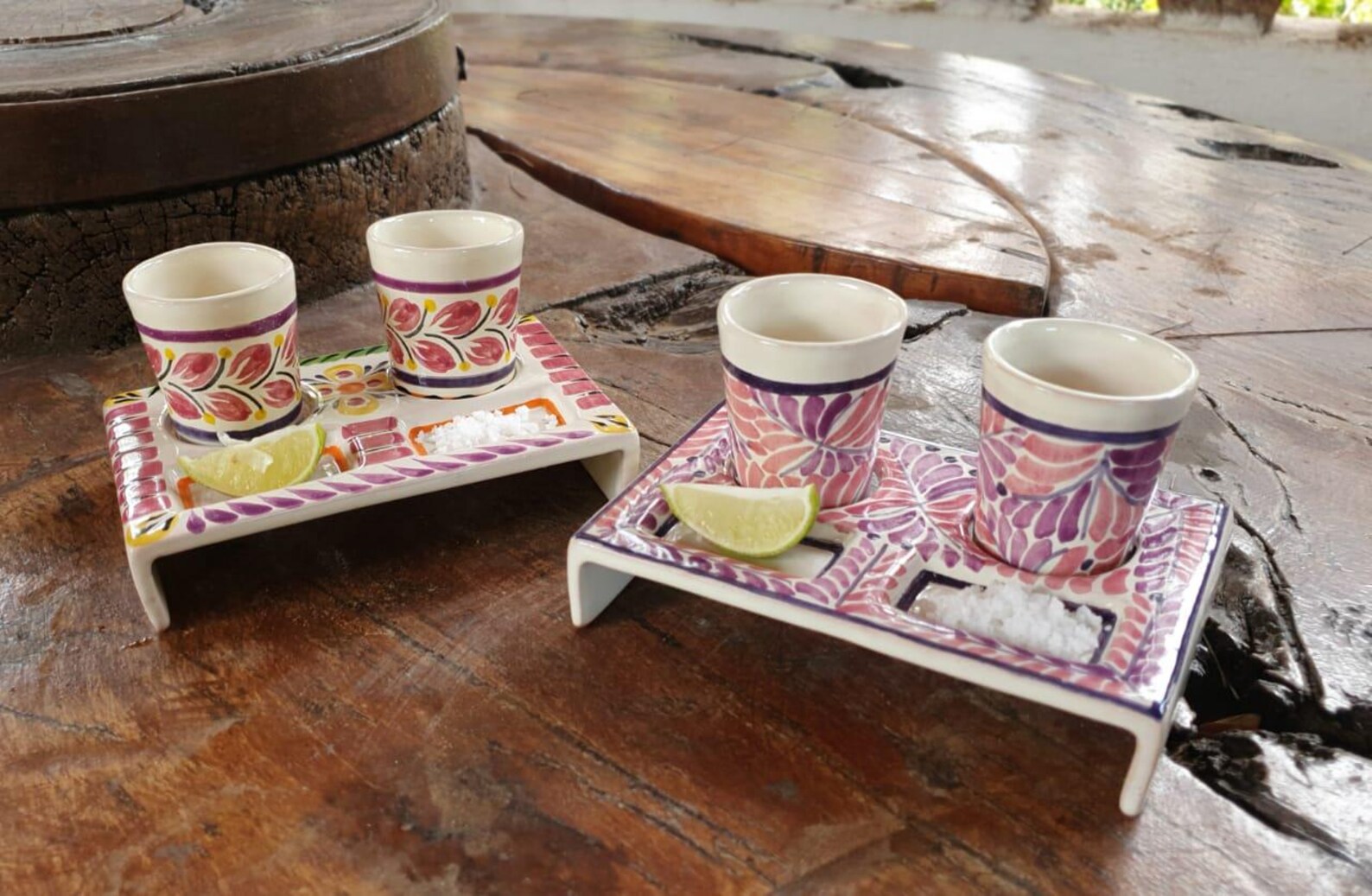 Teq Shot Set Purple Color Guanajuato Majolica / Talavera Purple ...
