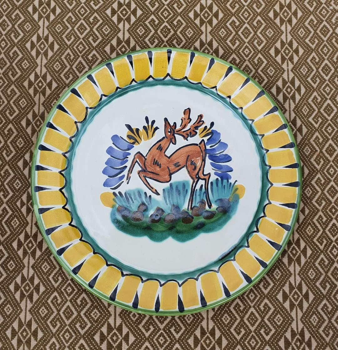 Deer Plate Sizes 8.5",10, 12" Handcrafts Mexico Multicolors Dinnerware ...