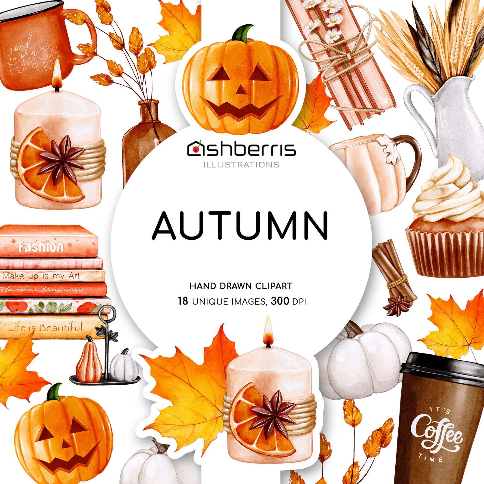 Fall Clipart Elements Fall Decor Art Halloween Clip Art - Etsy