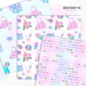 Unicorn Paper Digital, Unicorn Pattern Paper, Colorful Paper Pack ...