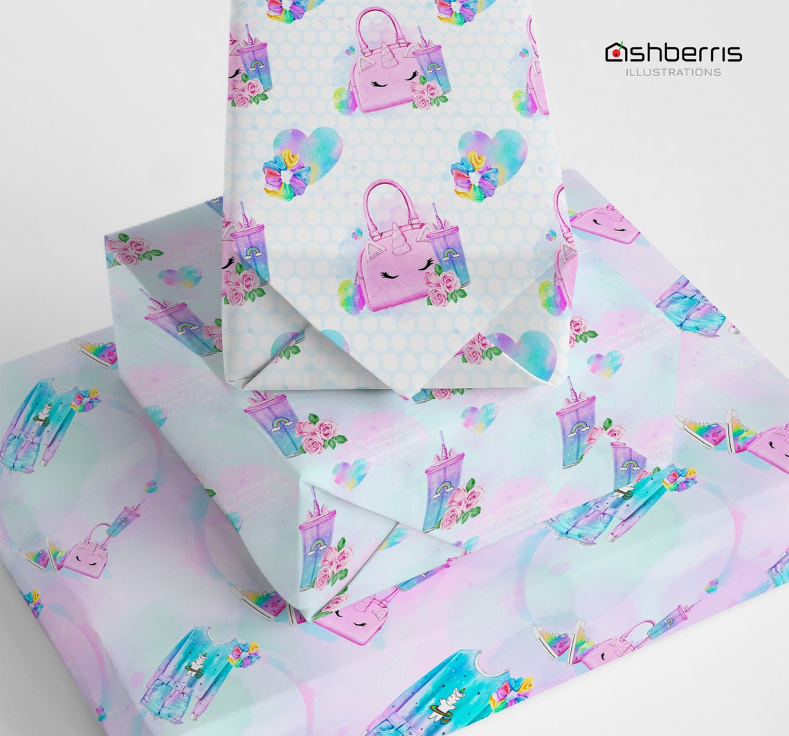Unicorn Paper Digital Unicorn Pattern Paper Colorful Paper - Etsy