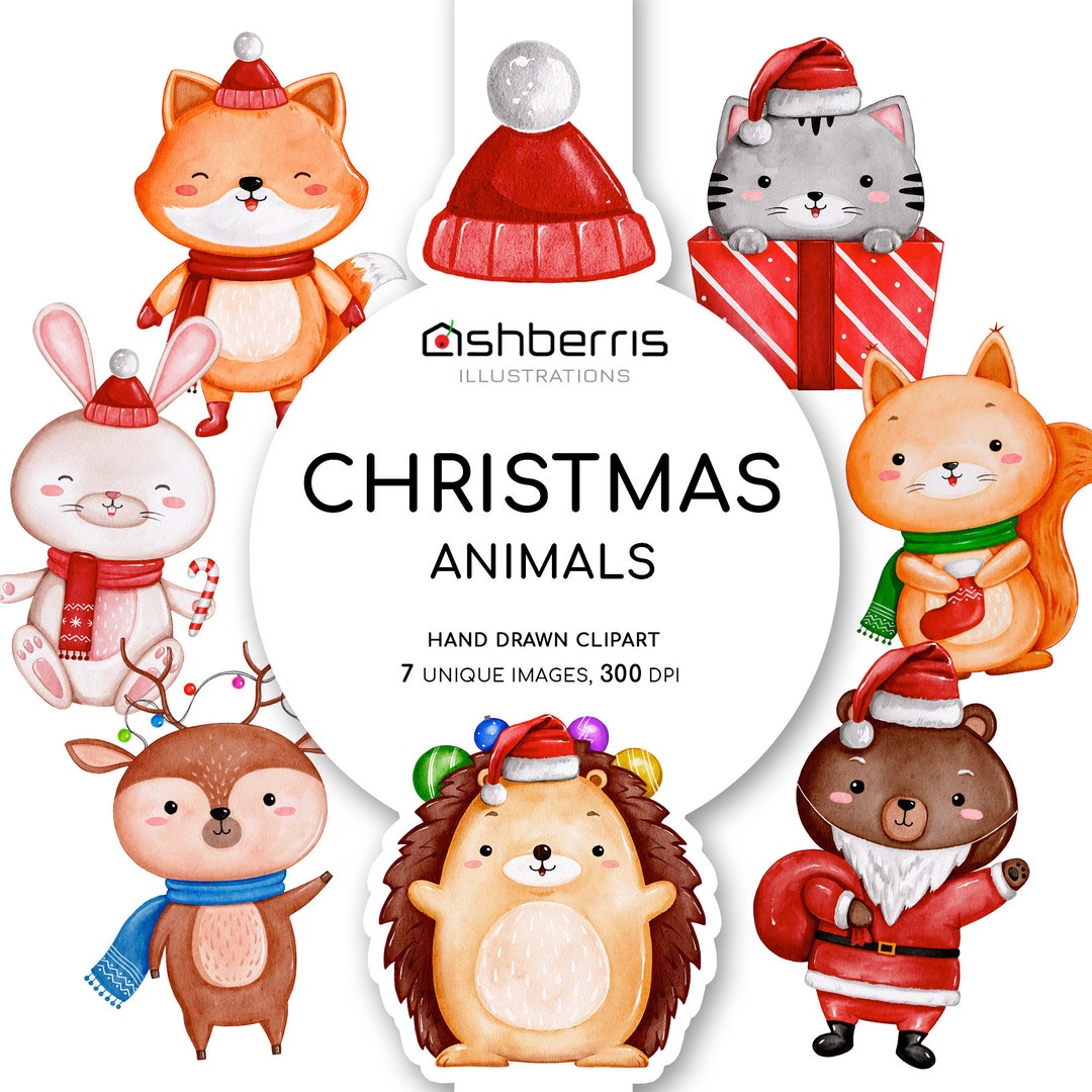 Christmas Animals Clipart, Baby Animals Clipart, Forest Animals ...