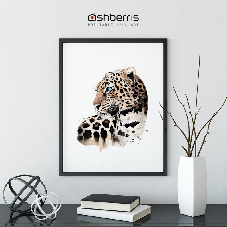 Leopard Print Wall Art Watercolor Animal Painting Watercolor - Etsy