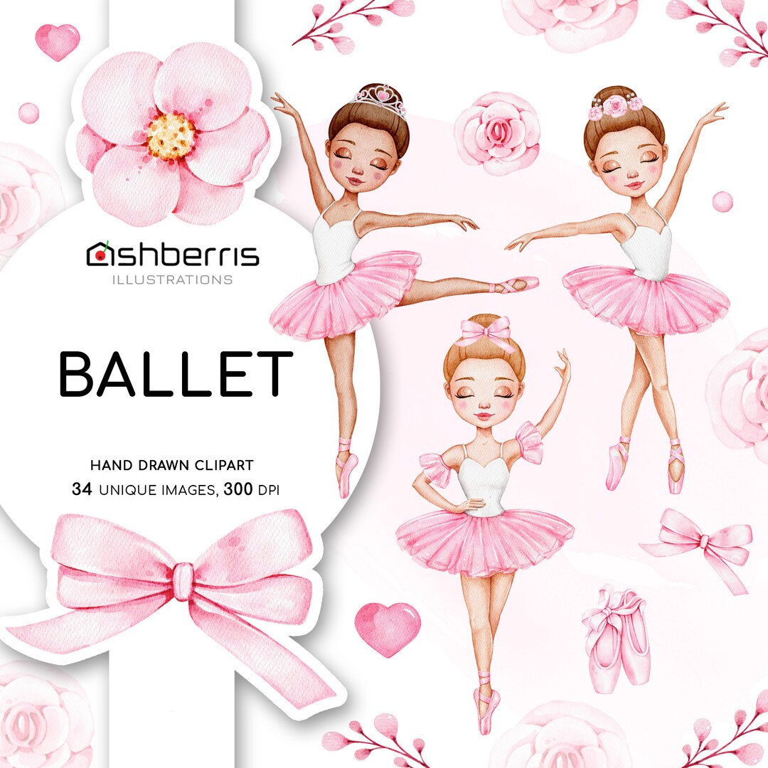 Watercolor Ballerina Clip Art, Ballet Painting, Ballerina PNG ...