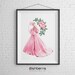 Pink Lady Wall Art With Pink Peony Flower Fashion Woman Fashion Poster ...
