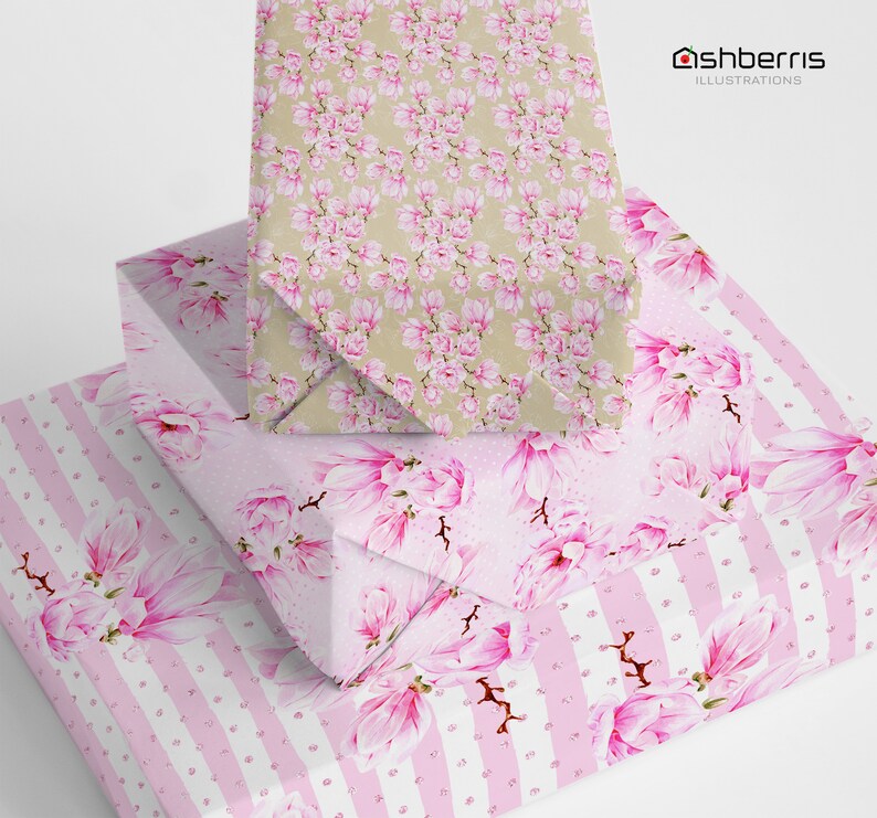 Magnolia Pattern Paper Digital Download Design Paper - Etsy