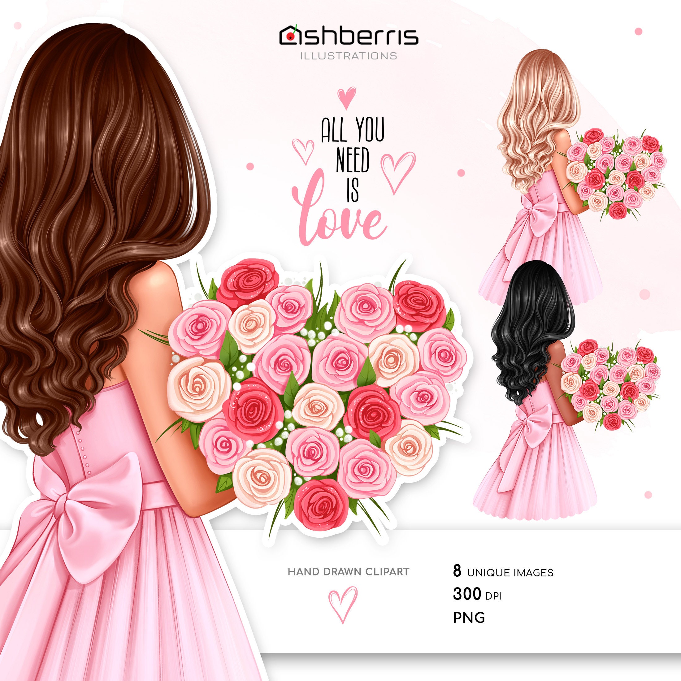 All You Need is Love Clip Art, Fashion Girl Clipart, Red Heart Clip Art ...