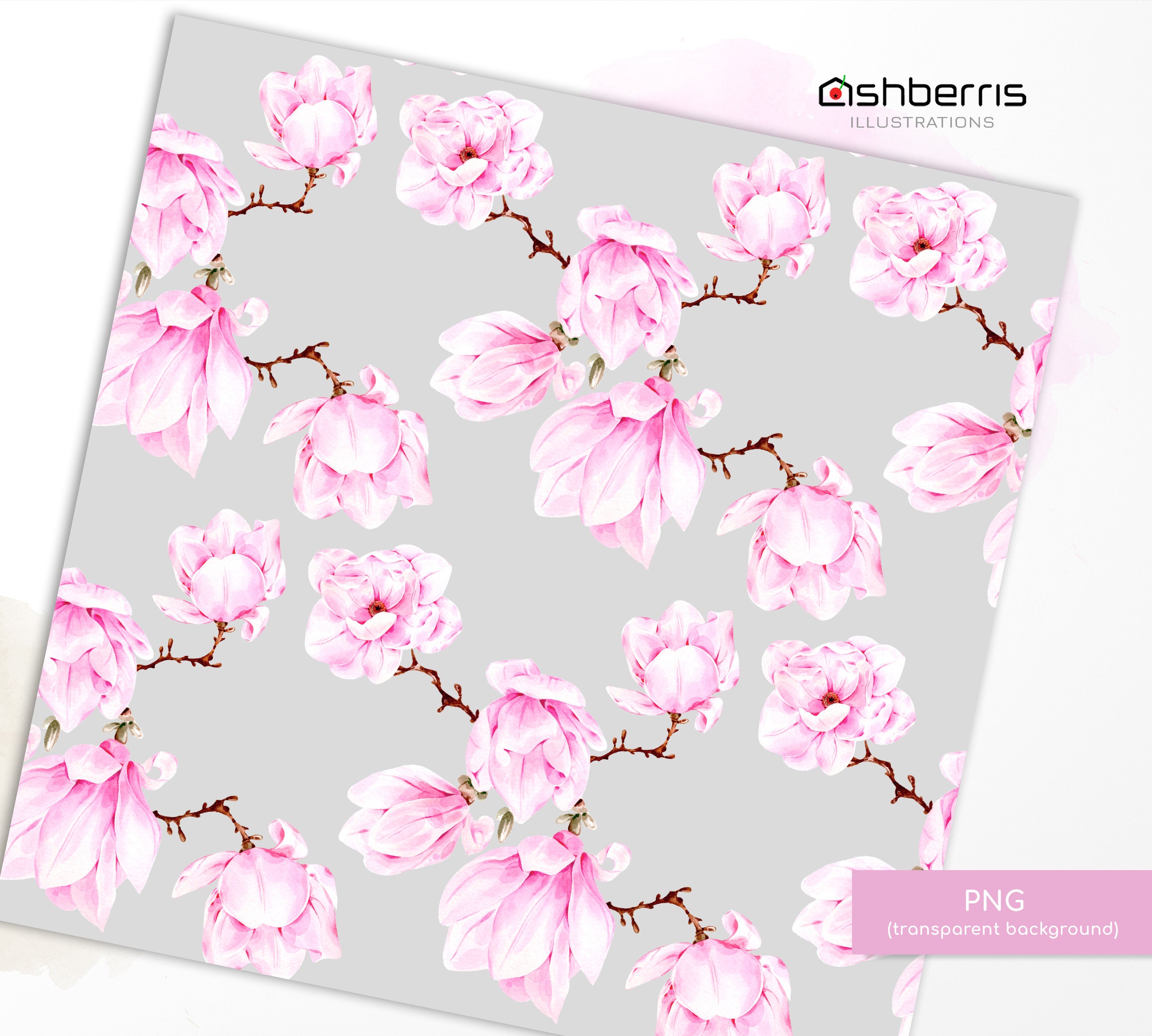 Magnolia Pattern Paper Digital Download Design Paper - Etsy