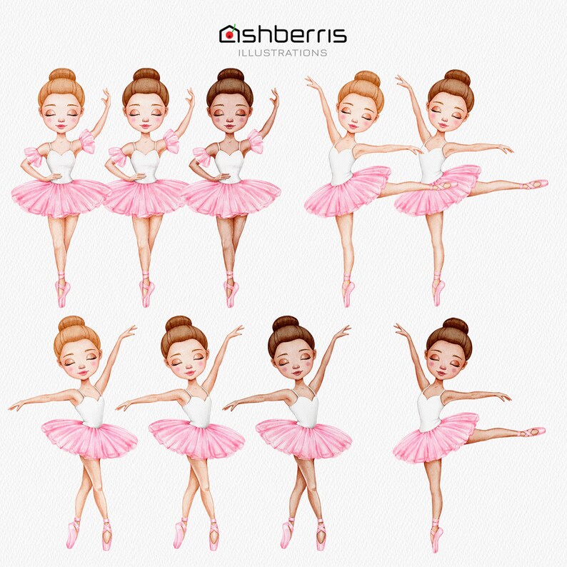 Watercolor Ballerina Clip Art Ballet Painting Ballerina PNG - Etsy