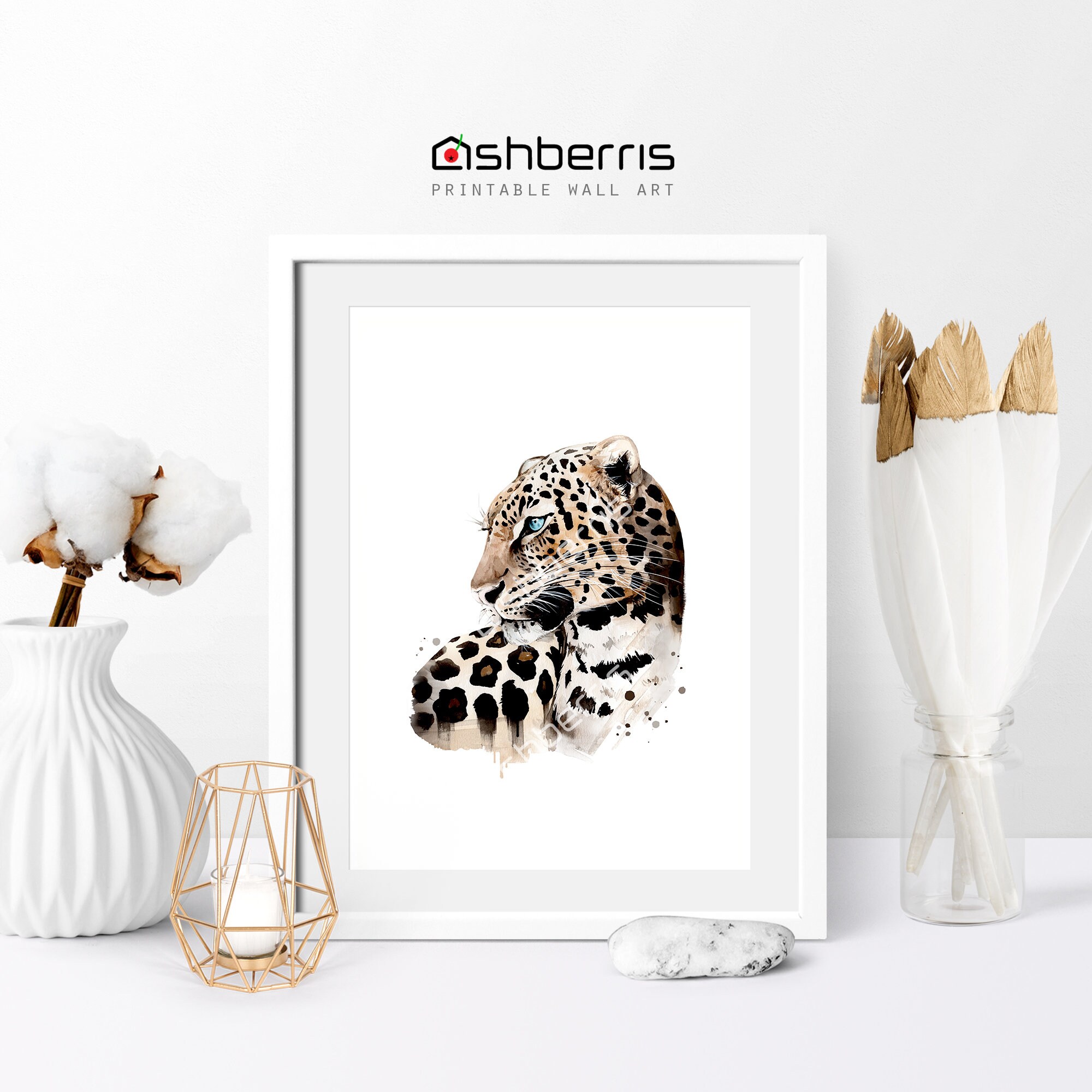 Leopard Print Wall Art Watercolor Animal Painting Watercolor - Etsy