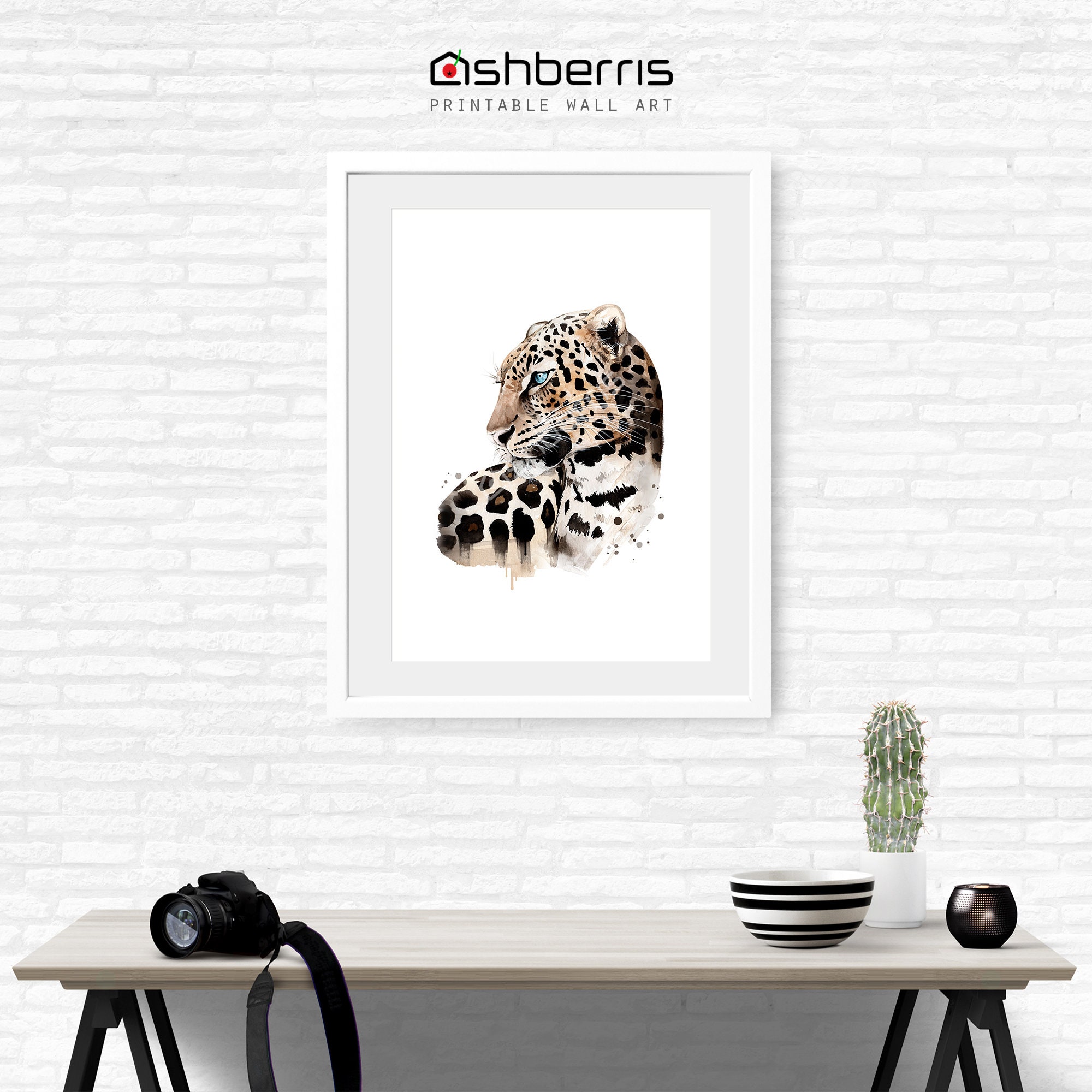 Leopard Print Wall Art Watercolor Animal Painting Watercolor - Etsy