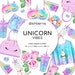 Digital Watercolor Unicorn Clipart Unicorn Png Clipart - Etsy