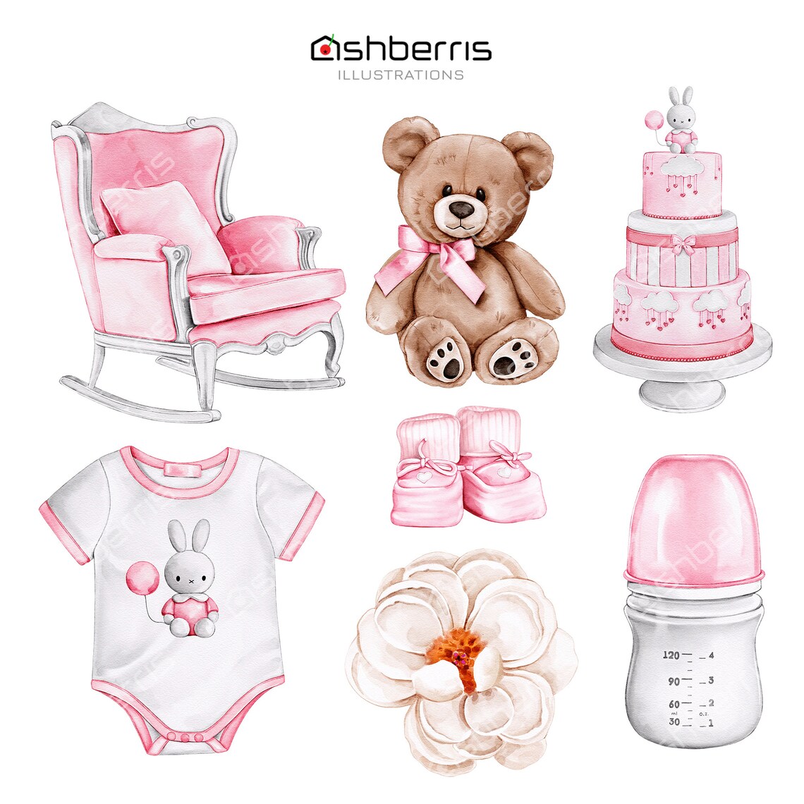 Baby Girl Clipart Elements Pregnancy Clip Art Newborn - Etsy