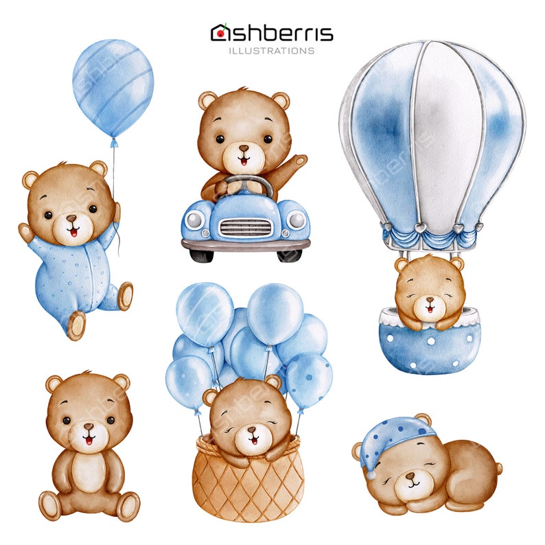Baby Bear Boy Clipart Teddy Bear Clip Art Baby Clipart - Etsy