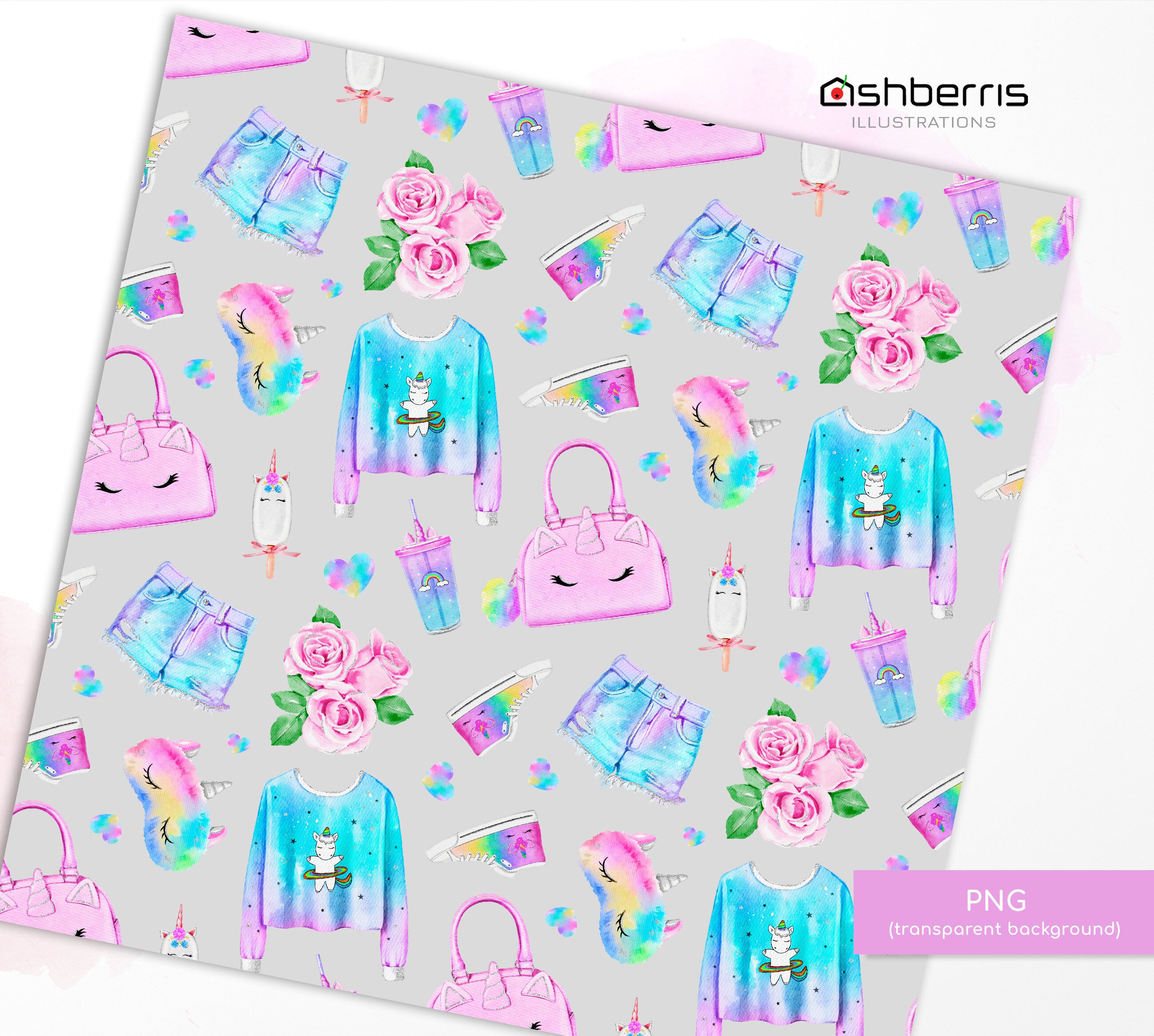 Unicorn Paper Digital Unicorn Pattern Paper Colorful Paper | Etsy