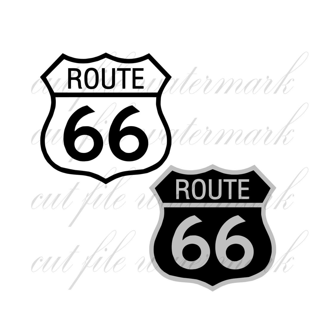 Bundle Route 66 Old Rt Bumper Sticker Cut Files SVG & Studio 3 File for ...