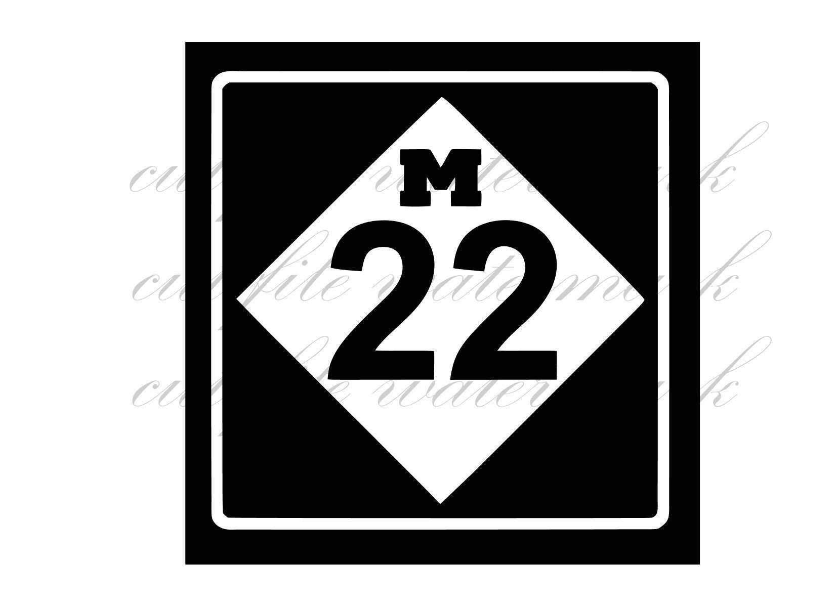 Michigan Trunkline M22 Bumper sticker Cut Files SVG & Studio 3 | Etsy