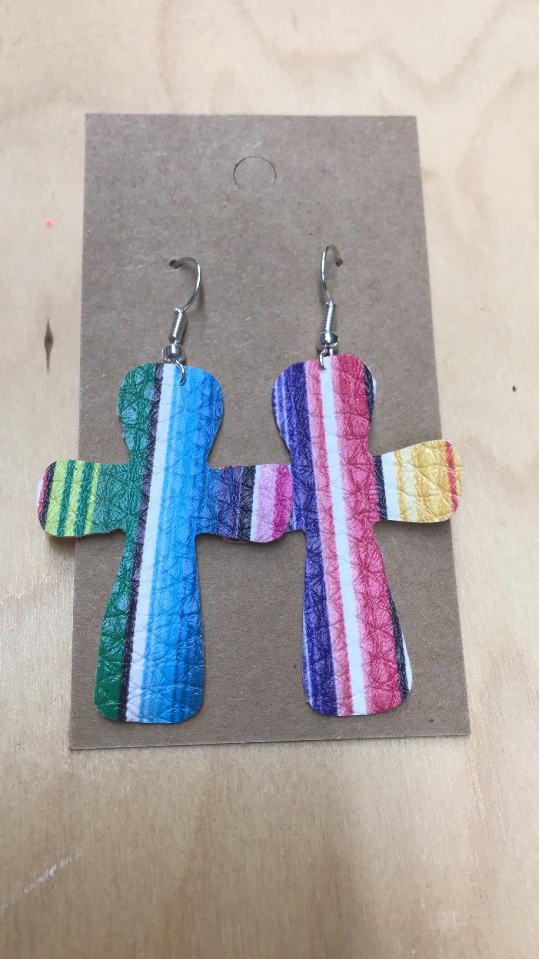Serape Cross Earrings Colorful Crosses - Etsy