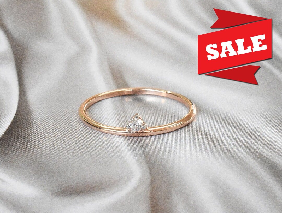 Single Diamond Prong Set Ring / 10k 14k 18k Gold Diamond Ring - Etsy
