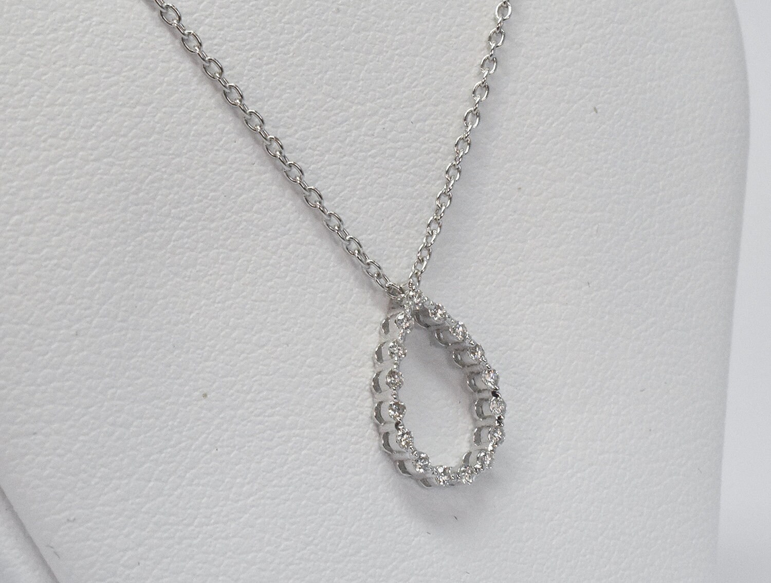 Pear Shape Diamond Necklace / 18k 14k 10k Gold Necklace / | Etsy