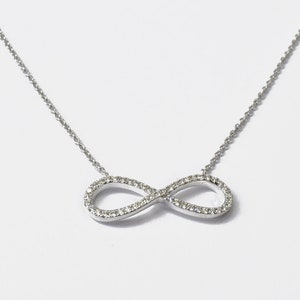 Diamond Infinity Charm Pendant Necklace 18k Solid Gold / - Etsy