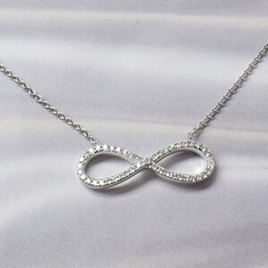 Diamond Infinity Charm Pendant Necklace 18k Solid Gold / - Etsy