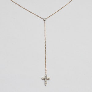 Diamond Necklace / Cross Lariat Necklace Diamond Lariat Necklace Cross ...