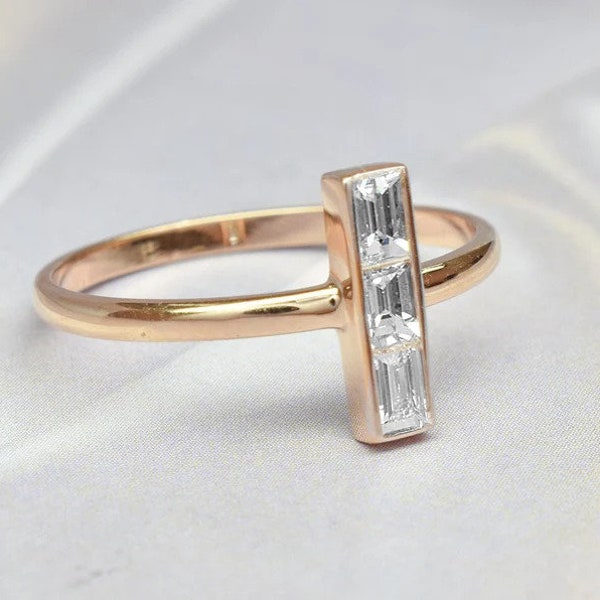 Diamond Bar Ring - Etsy