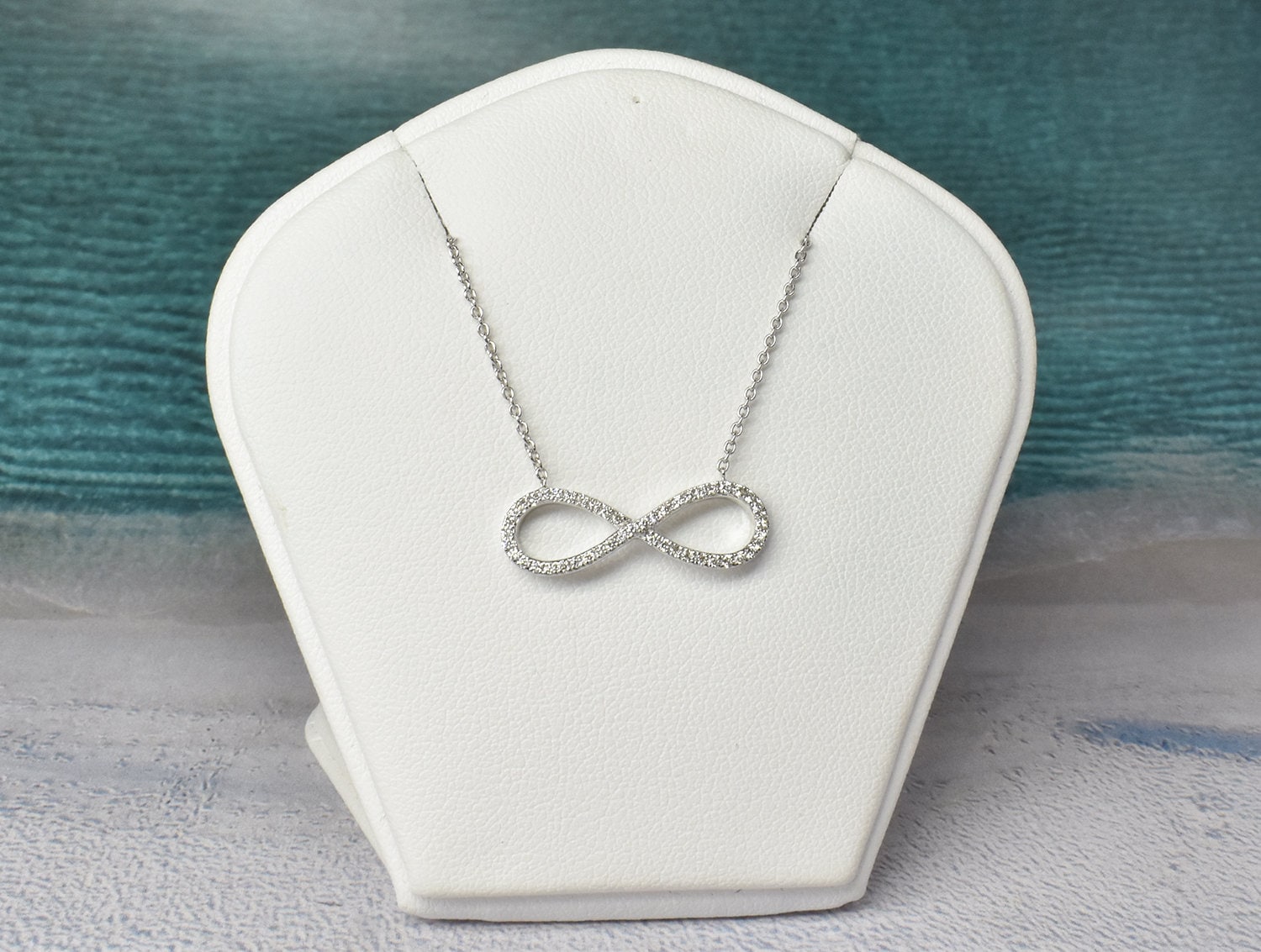 Diamond Infinity Charm Pendant Necklace 18k Solid Gold / - Etsy