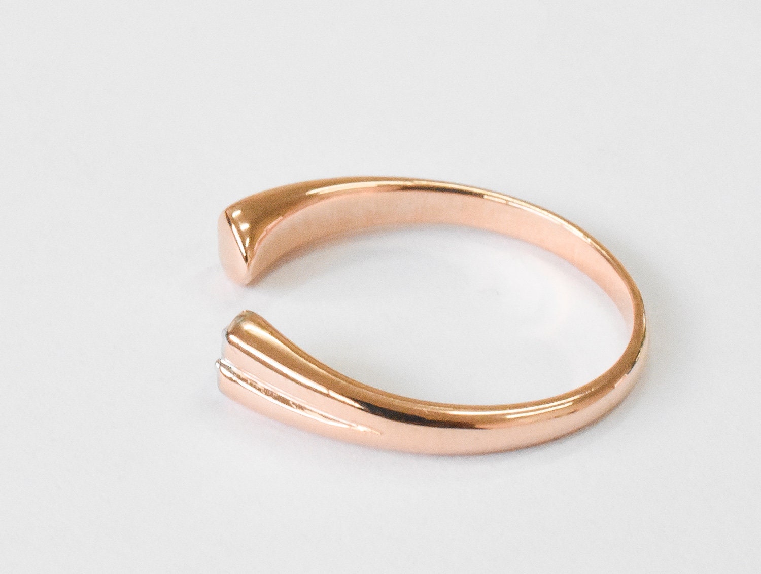 Diamond Heart Ring / One Diamond Open Ring / 10k 14k 18k Gold | Etsy