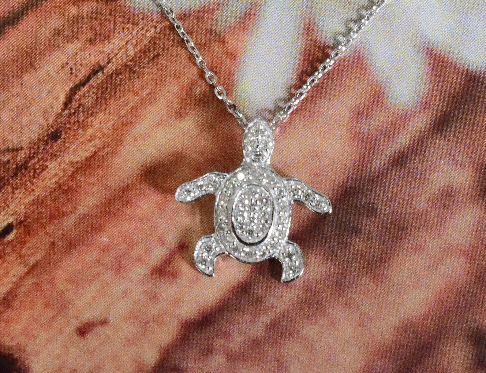 10k 14k 18k Solid Gold Turtle Necklace / Sea Life Turtle | Etsy