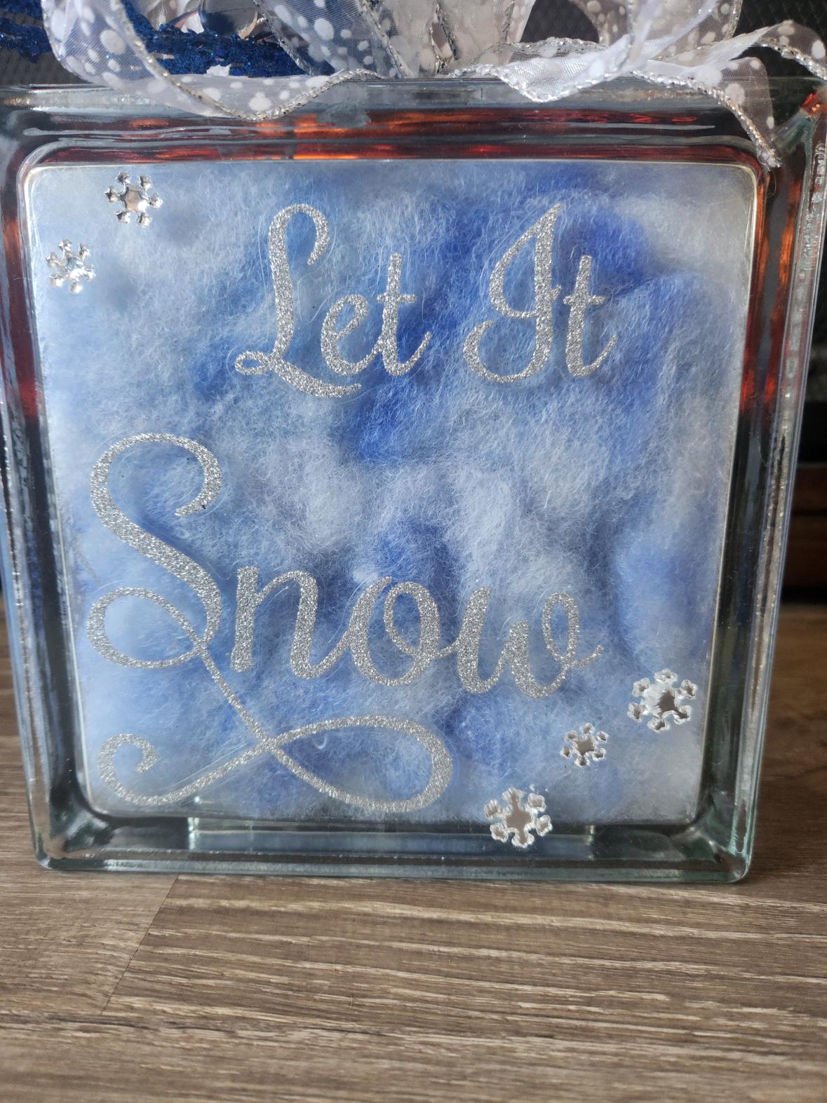 Let It Snow Lighted Glass Block - Etsy