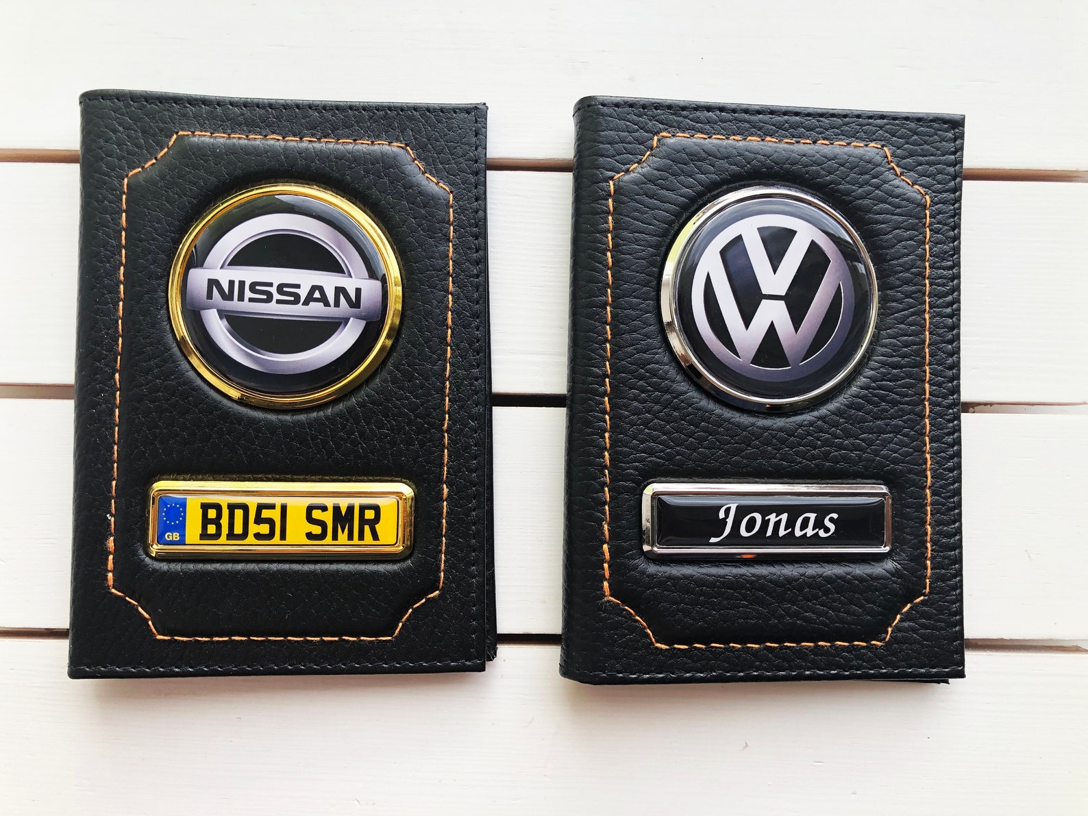 Customized Leather Car Card Holder with you logo | Etsy