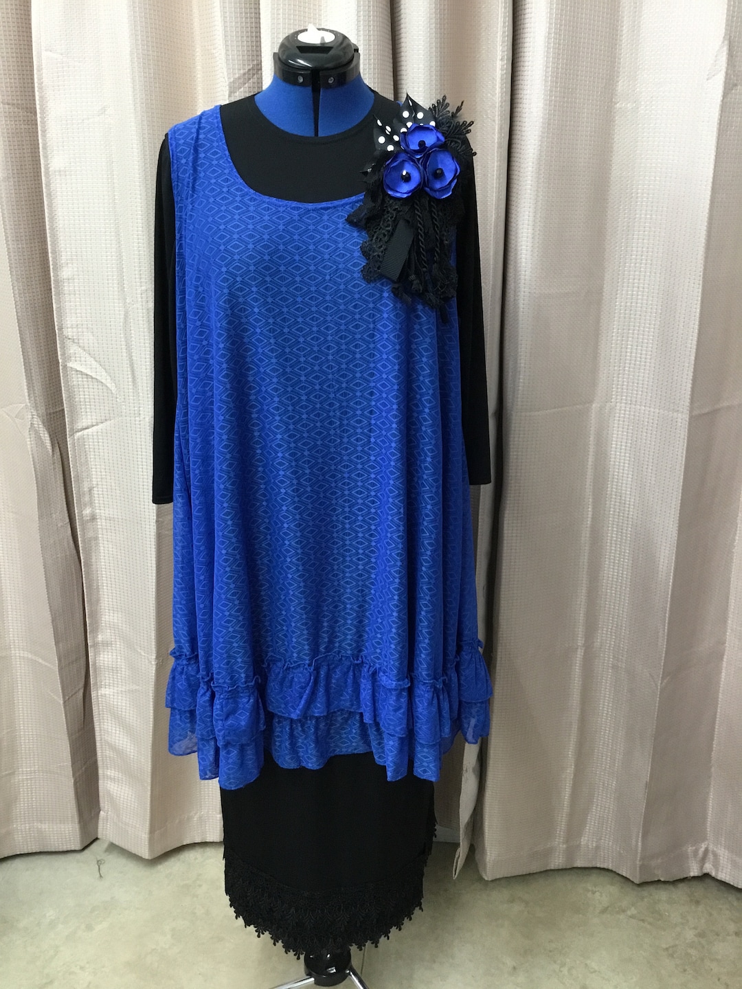 RTS Ladies Royal Blue Lace Sheer Overlay - Etsy