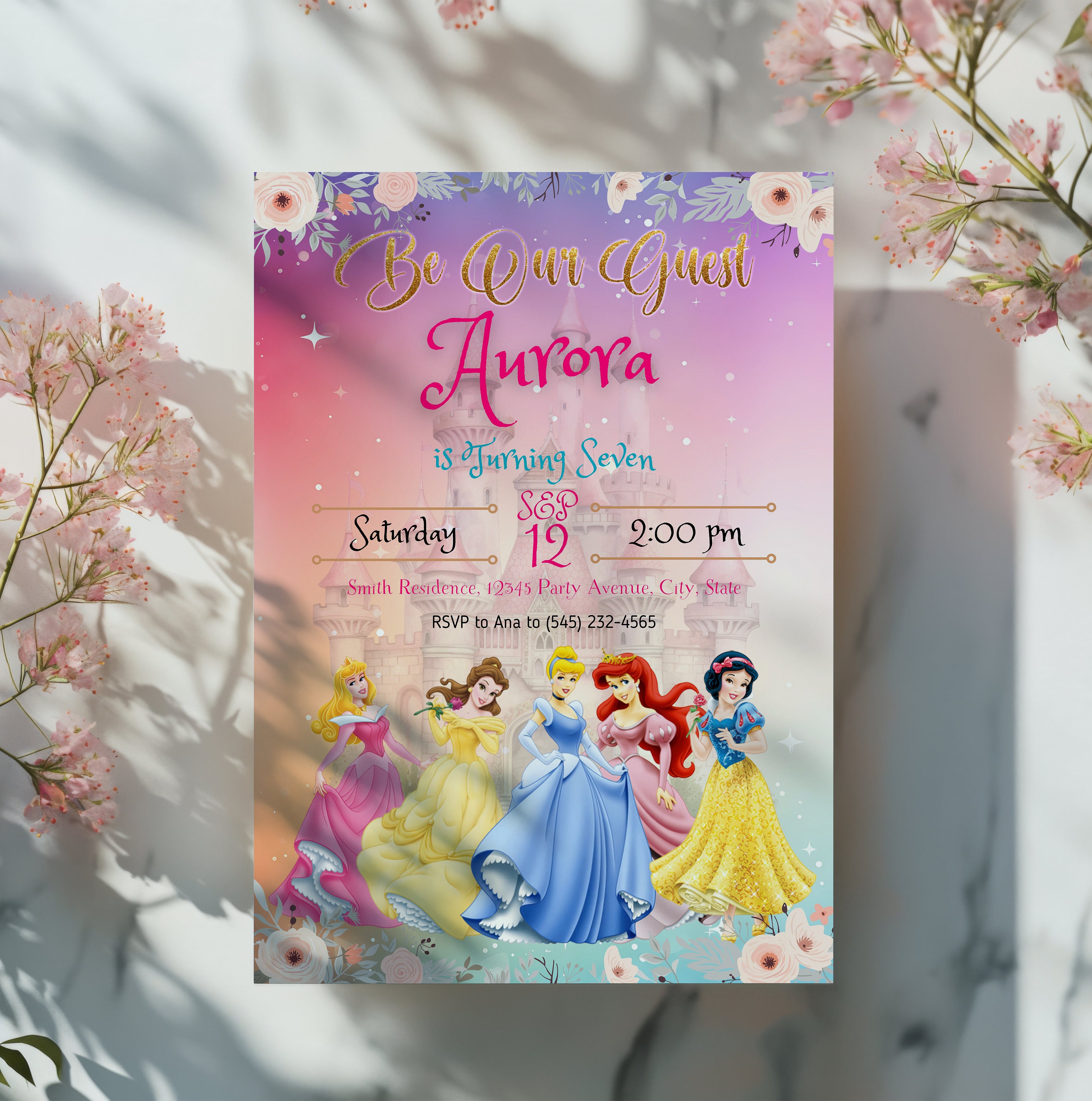 Disney Princess, Be Our Guest Birthday Invitation - Etsy