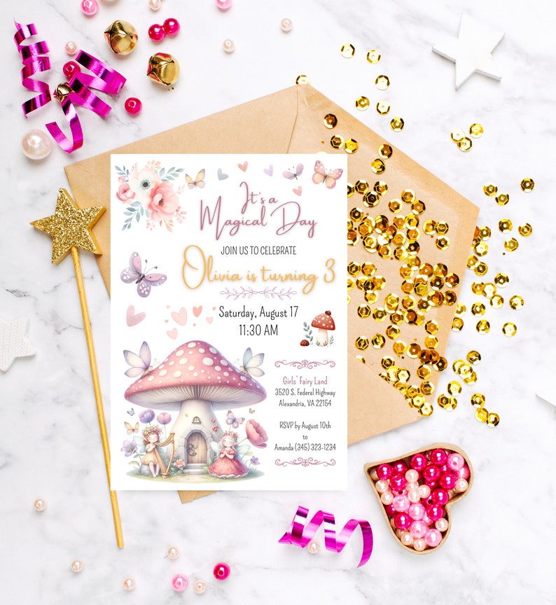 Beautiful Fairy Themed Invitation Template - Etsy