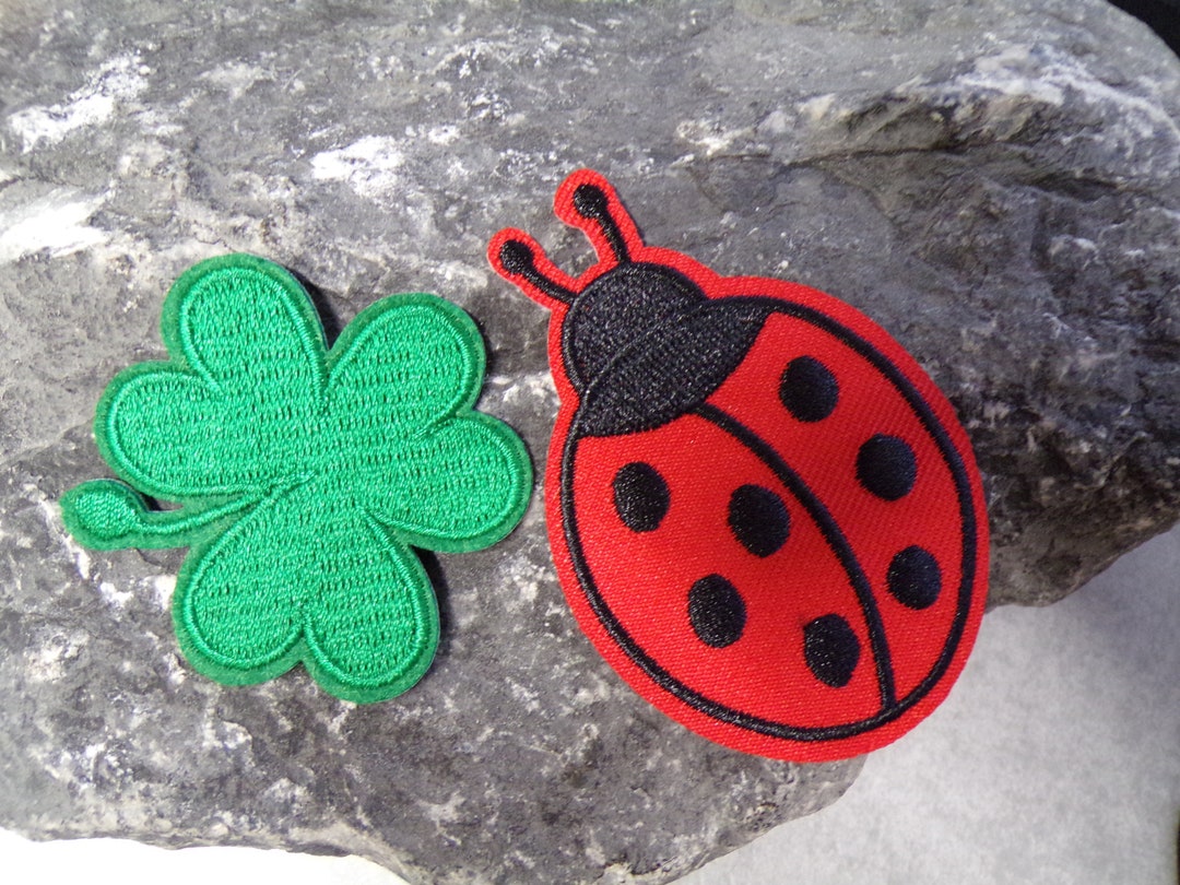 SET Shamrock and Ladybug Iron-on Patch Iron-on Patch - Etsy