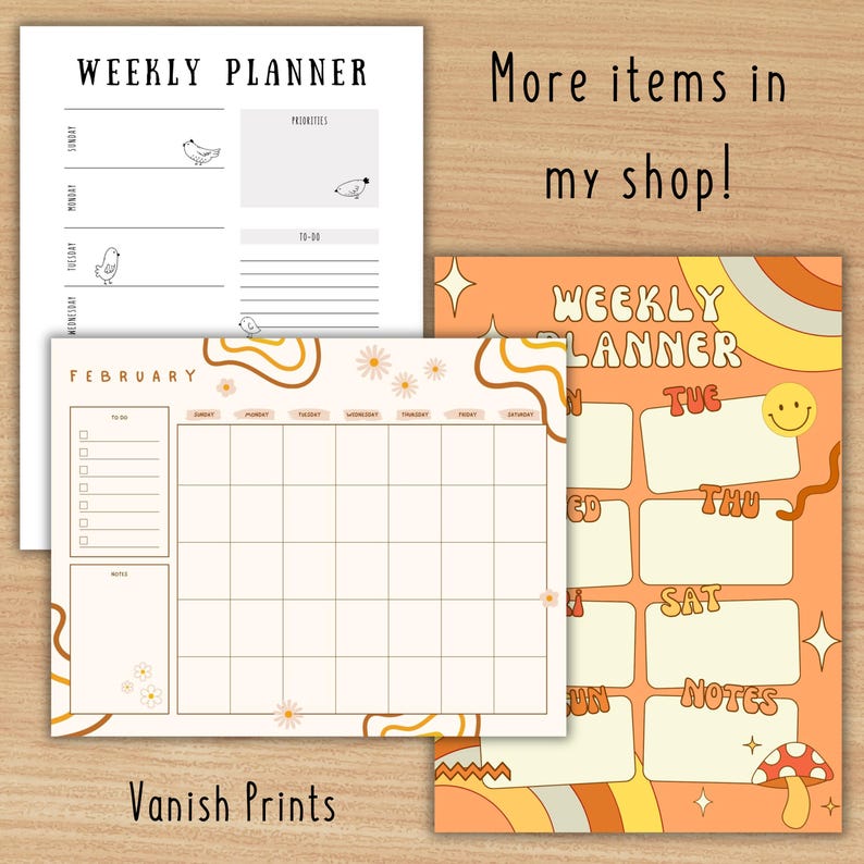 Monthly Calendar Printable: US Letter, A4, Desk Pad Format (PDF/JPG ...
