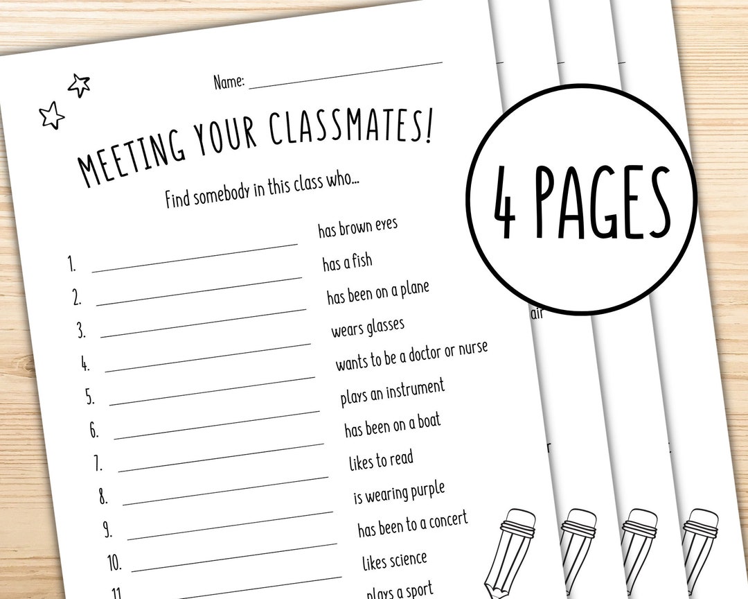 Meet Your Classmates, Back to School, Icebreaker, Scavenger Hunt ...