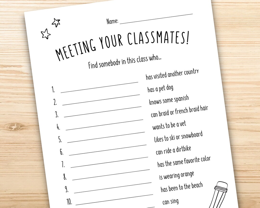 Meet Your Classmates, Back to School, Icebreaker, Scavenger Hunt ...