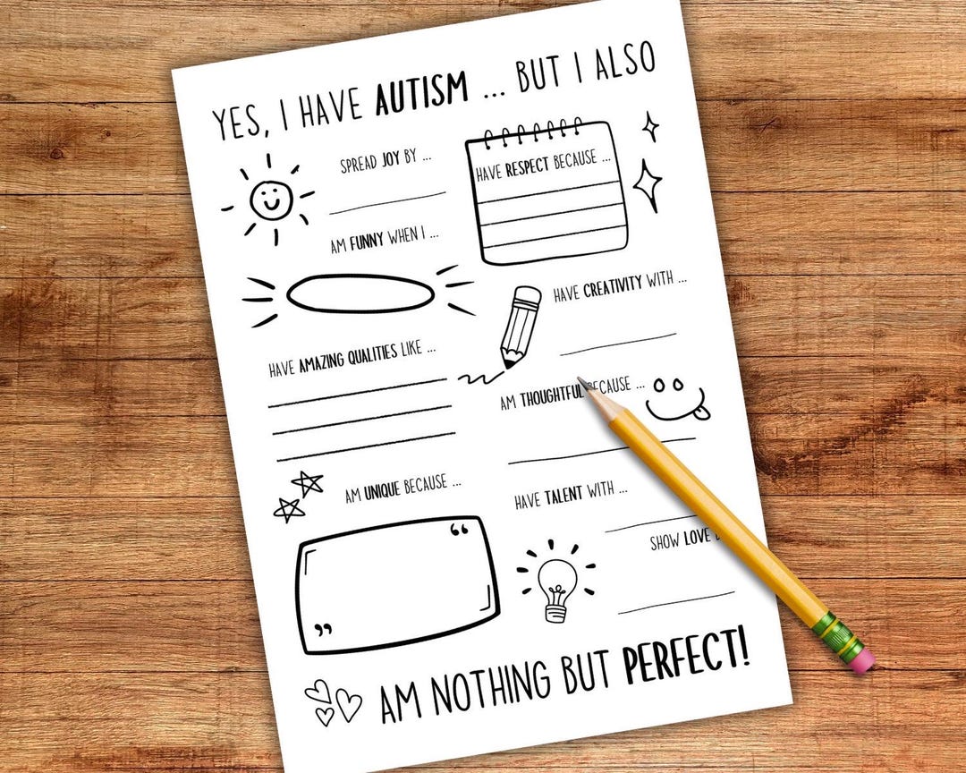 Autism Awareness Activity Page: All About Me Worksheet (printable) - Etsy
