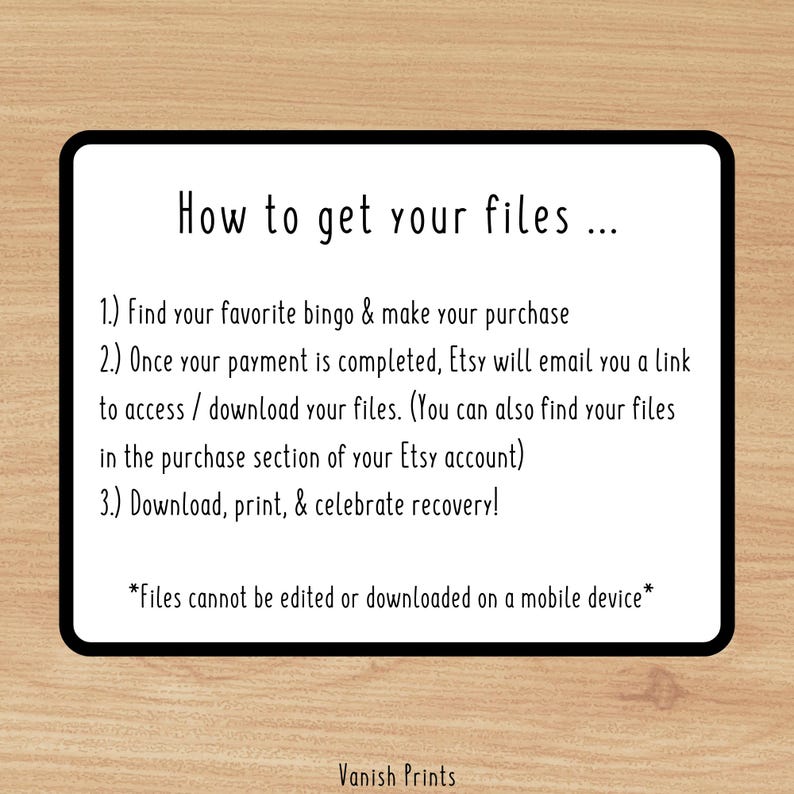 Recovery Bingo: 25 Pages (PDF Downloadable Printable) Addiction ...