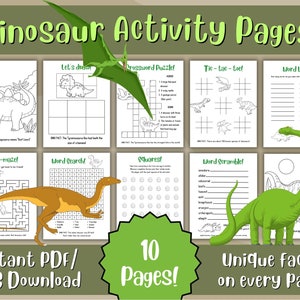 Printable Dinosaur Activity Sheets, Dinosaur Coloring Pages, Kids ...