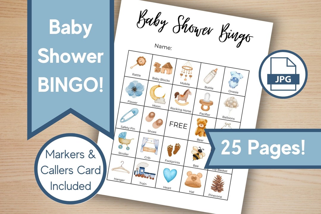 Bingo para baby shower de niño, juegos para baby shower, bingo para ...