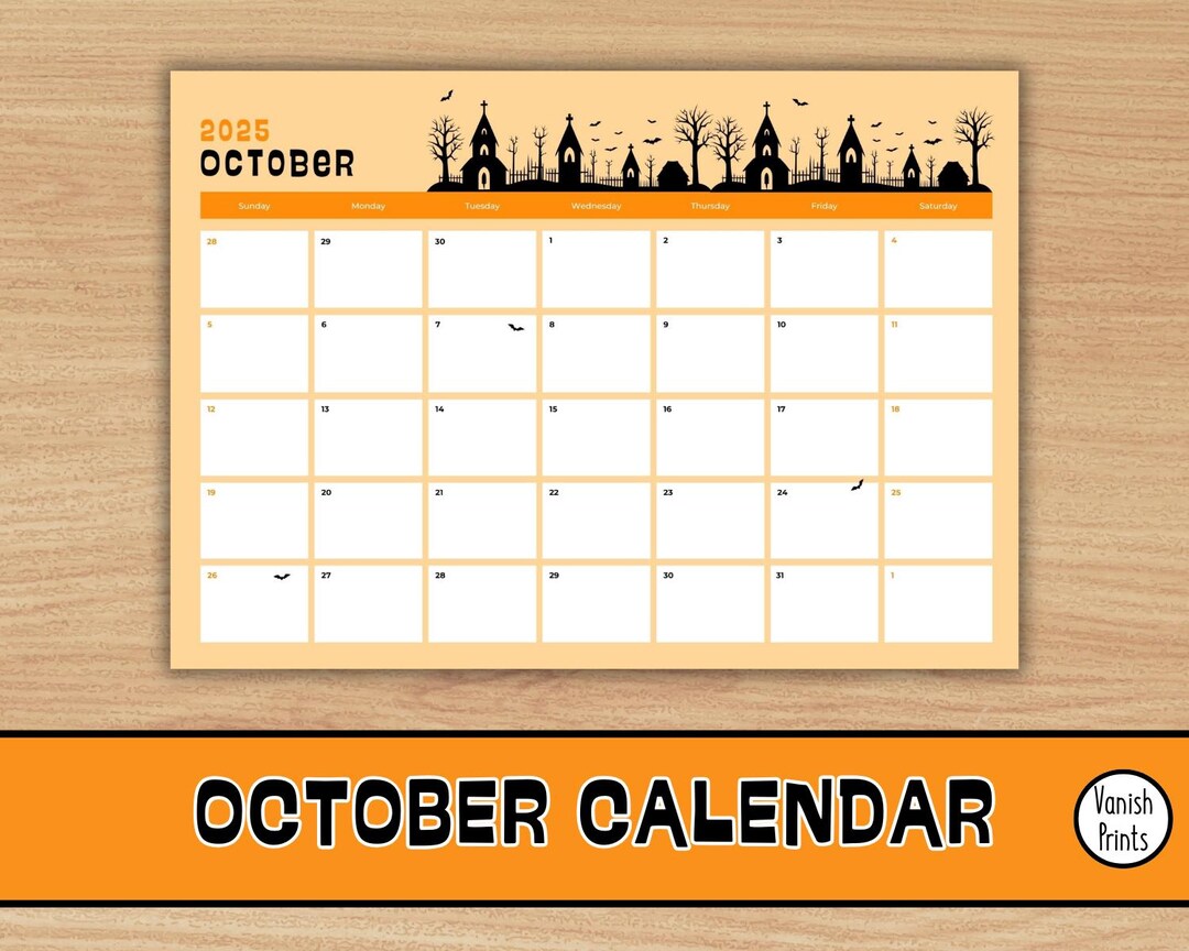 2025 Halloween Calendar Printable: Haunted House Design, A4 (PDF/JPG ...