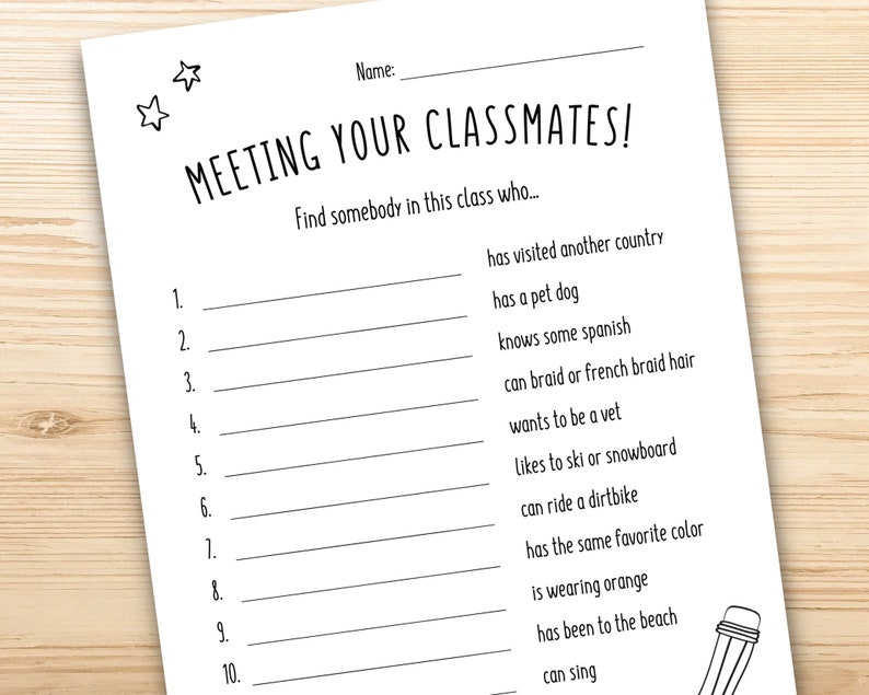 Meet Your Classmates, Back to School, Icebreaker, Scavenger Hunt ...