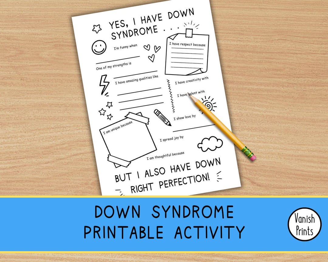 Down Syndrome Activity: All About Me Worksheet (printable) - Etsy